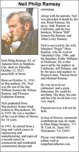 Neil Philip Ramsay | Obituaries | winchesterstar.com