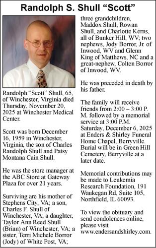 Randolph S. Shull “Scott” | Obituaries | winchesterstar.com