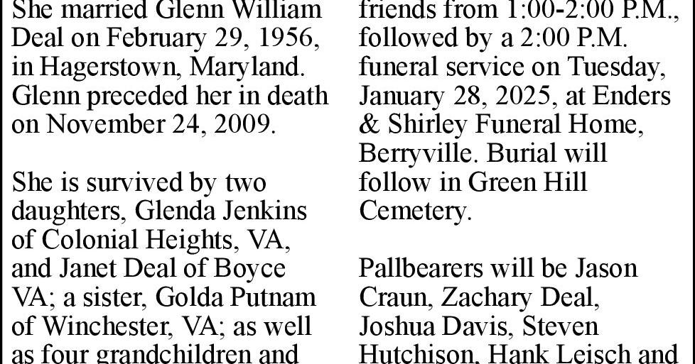 Charlotte V. Deal | Obituaries | winchesterstar.com