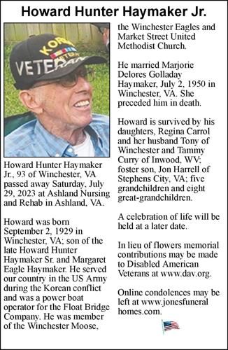 Howard Hunter Haymaker Jr. | Obituaries | winchesterstar.com
