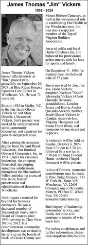 James Thomas "Jim" Vickers 1952 - 2024 | Obituaries | winchesterstar.com