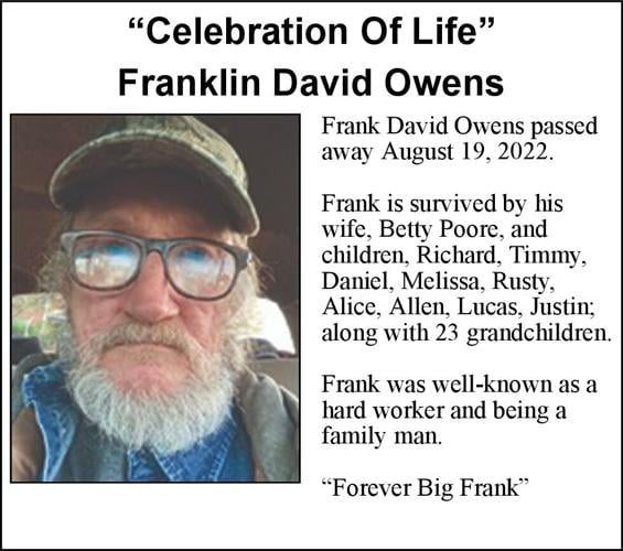 “Celebration Of Life” Franklin David Owens | Obituaries | winchesterstar.com