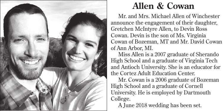 Allen & Cowan Engagement | Lifestyles | winchesterstar.com