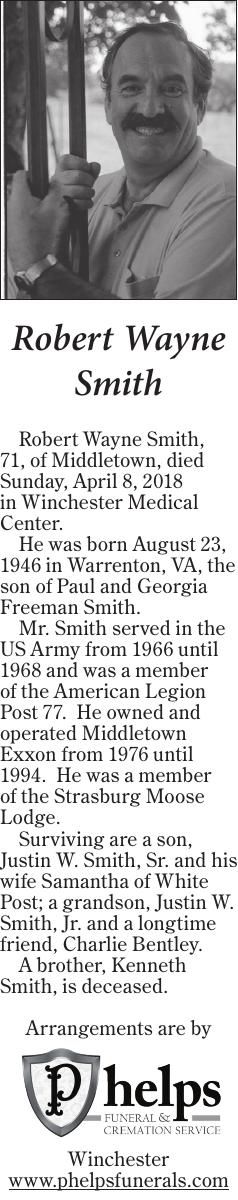 Robert Wayne Smith | Obituaries | winchesterstar.com
