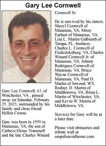 Gary Lee Cornwell | Obituaries | winchesterstar.com