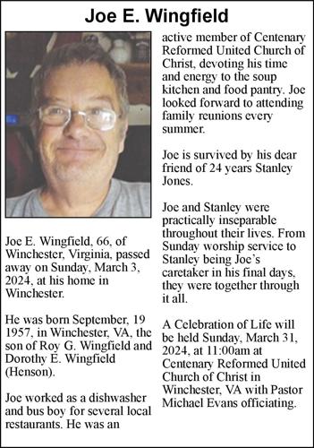 Joe E. Wingfield | Obituaries | winchesterstar.com