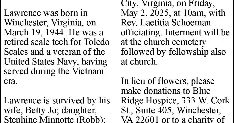 Lawrence Fuller Welsh “Larry” | Obituaries | winchesterstar.com