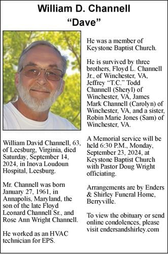 William D. Channell “Dave” | Obituaries | winchesterstar.com