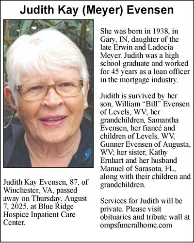 Judith Kay (Meyer) Evensen | Obituaries | winchesterstar.com