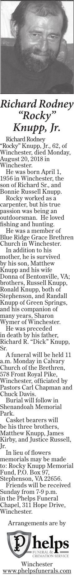 Richard Rodney “Rocky” Knupp Jr. | Obituaries | winchesterstar.com