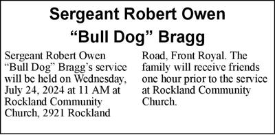 Sergeant Robert Owen “Bull Dog” Bragg | Obituaries | winchesterstar.com