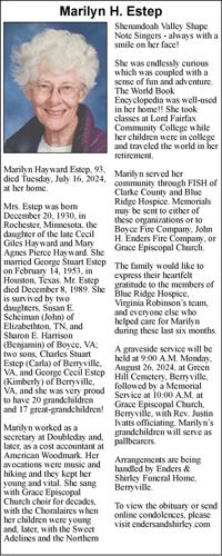Marilyn H. Estep | Obituaries | winchesterstar.com