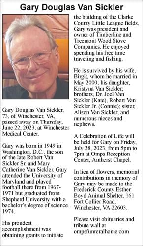 Gary Douglas Van Sickler | Obituaries | winchesterstar.com
