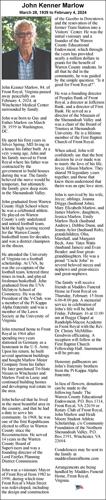 John Kenner Marlow March 28, 1939 to February 4, 2024 | Obituaries ...