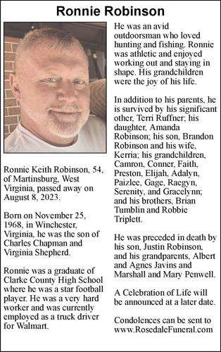Ronnie Robinson | Obituaries | winchesterstar.com