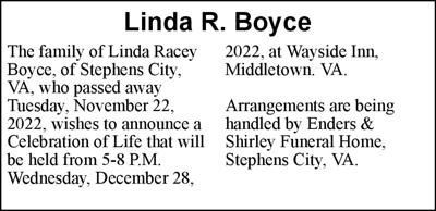 Linda R. Boyce | Obituaries | winchesterstar.com