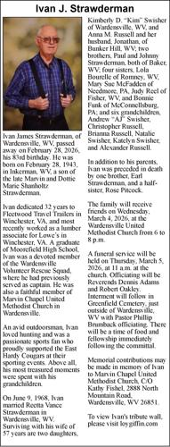 Ivan J. Strawderman | Obituaries | winchesterstar.com