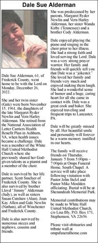 Dale Sue Alderman | Obituaries | winchesterstar.com