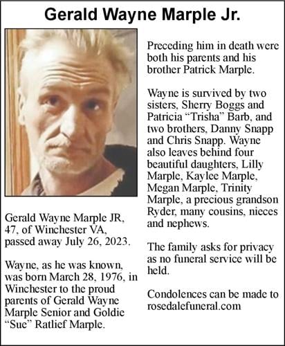 Gerald Wayne Marple Jr. | Obituaries | winchesterstar.com