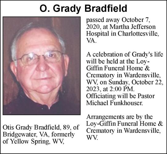 O. Grady Bradfield | Obituaries | winchesterstar.com