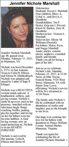 Jennifer Nichole Marshall | Obituaries | winchesterstar.com