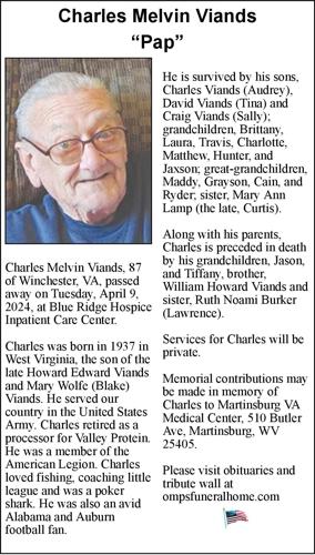 Charles Melvin Viands “Pap” | Obituaries | winchesterstar.com