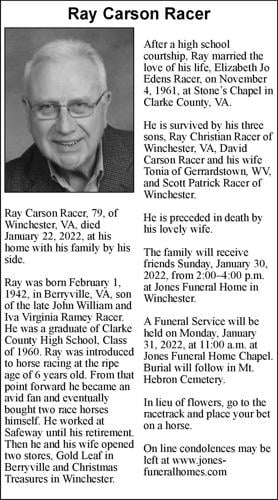 Ray Carson Racer | Obituaries | winchesterstar.com