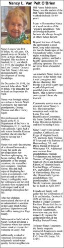 Nancy L. Van Pelt O’Brien | Obituaries | winchesterstar.com