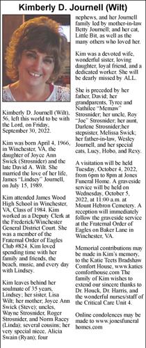 Kimberly D. Journell (Wilt) | Obituaries | winchesterstar.com