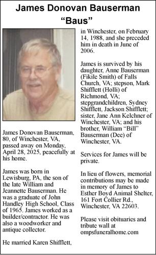 James Donovan Bauserman “Baus” | Obituaries | winchesterstar.com
