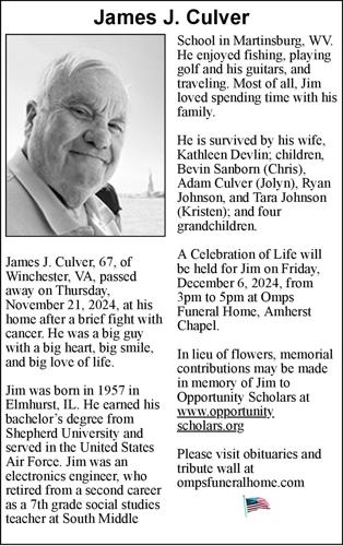 James J. Culver | Obituaries | winchesterstar.com