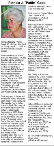 Patricia J. "Pattie" Good | Obituaries | winchesterstar.com