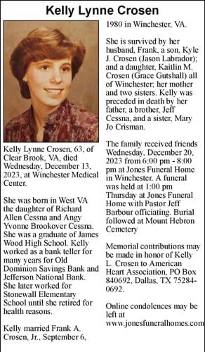 Kelly Lynne Crosen | Obituaries | winchesterstar.com