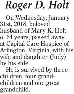 Roger D. Holt | Obituaries | winchesterstar.com
