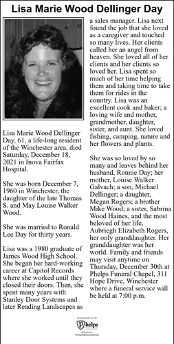 Lisa Marie Wood Dellinger Day | Obituaries | winchesterstar.com