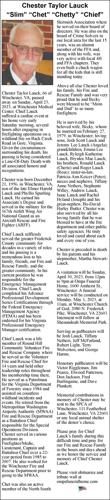 Chester Taylor Lauck “Slim” “Chet” “Chetty” “Chief” | Obituaries ...