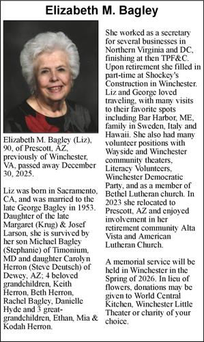 Elizabeth M. Bagley | Obituaries | winchesterstar.com