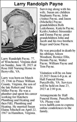 Larry Randolph Payne | Obituaries | winchesterstar.com