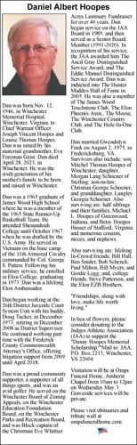 Daniel Albert Hoopes | Obituaries | winchesterstar.com