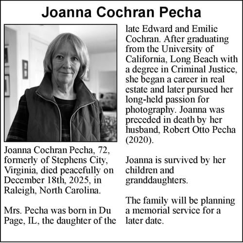 Joanna Cochran Pecha | Obituaries | winchesterstar.com