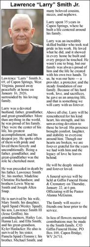 Lawrence “Larry” Smith Jr. | Obituaries | winchesterstar.com