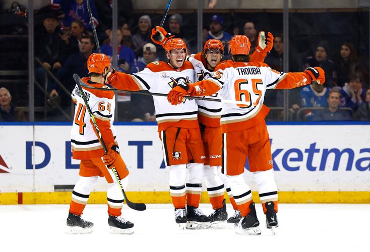 Gauthier scores twice as the Ducks beat the Rangers 4-1 to snap their ...