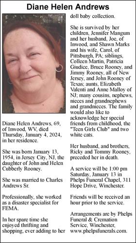 Diane Helen Andrews | Obituaries | winchesterstar.com