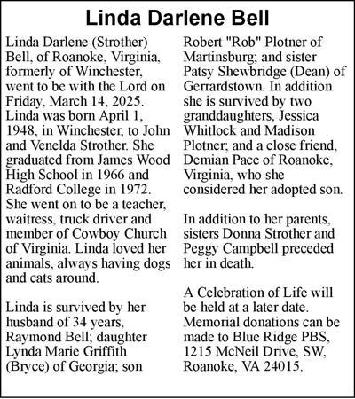Linda Darlene Bell | Obituaries | winchesterstar.com