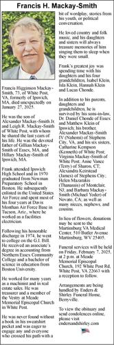 Francis H. Mackay-Smith | Obituaries | winchesterstar.com