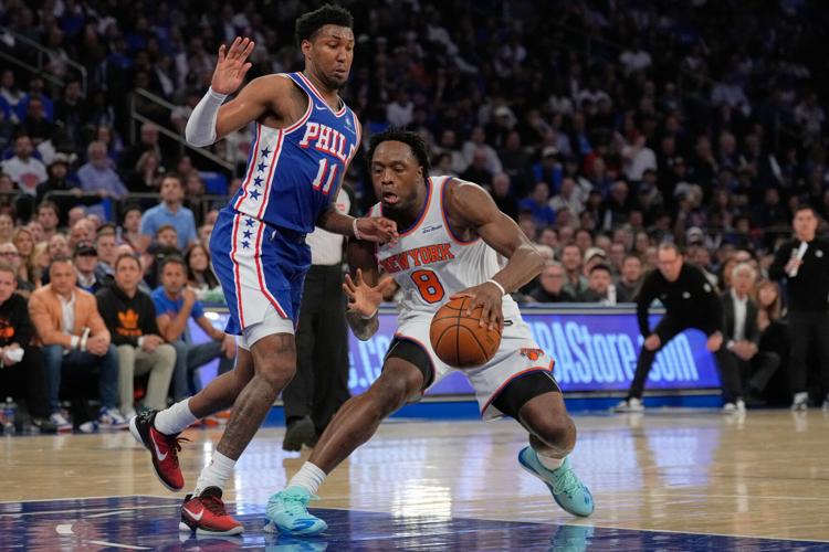 Knicks crush the 76ers 137-98 to start the second round and keep up a ...