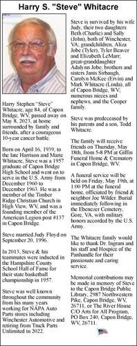 Harry S. "Steve" Whitacre | Obituaries | winchesterstar.com