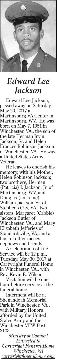 Edward Lee Jackson | Obituaries | winchesterstar.com
