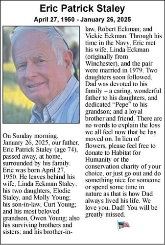 Eric Patrick Staley April 27, 1950 - January 26, 2025 | Obituaries ...