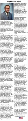 Roger Allan Inger | Obituaries | winchesterstar.com